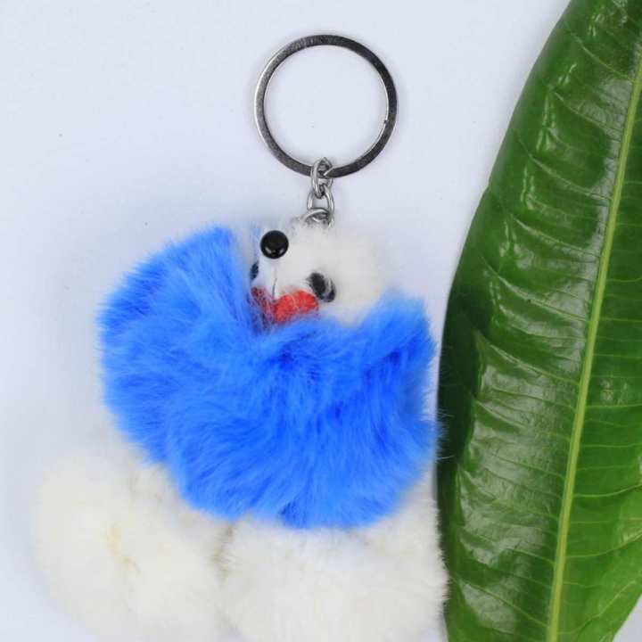 White/Blue Teddy Bear Design Keyring | Daraz.com.np