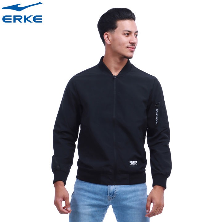 Erke Black Bomber Jacket For Men 11218308391-003 | Daraz.com.np