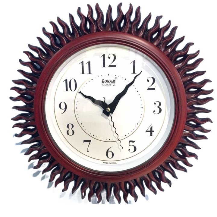 Numbering Dial Attractive Model Medium Size Sun Design Wall Clock ...