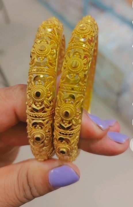 24k Gold Plated Bangals(Chura) 2 piece (all sizes are available ...