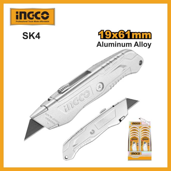 INGCO Aluminium Alloy 61mm*19mm Utility Knife With 1 pcs Blade ...