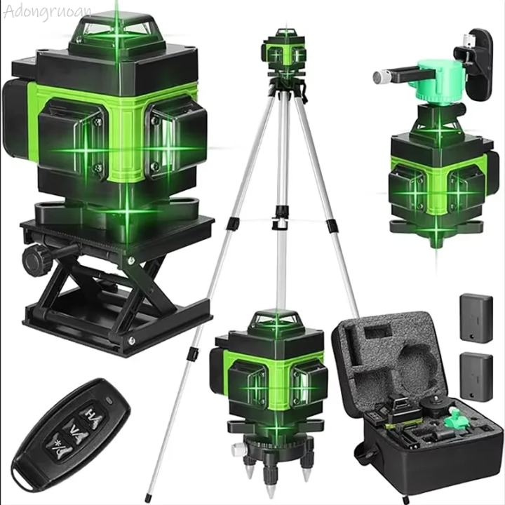 Adongruoan Super strong laser level 16 line 4D laser level, green line ...