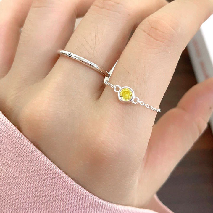S925 Sterling Silver Rainbow Candy Drawer Zip Ring Ins Dopamine Girl ...