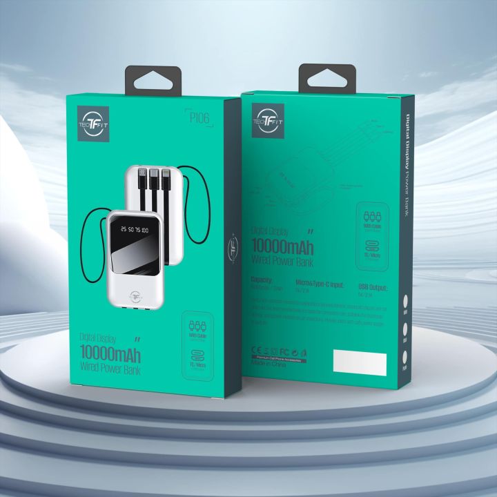 Power Bank 10000 MAh Portable Creative Comes Four-Wire Shared Powerbank ...