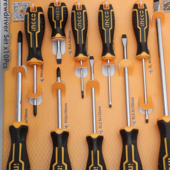 InGco Rubber Handle Screwdriver 10 Pcs Set | Daraz.com.np