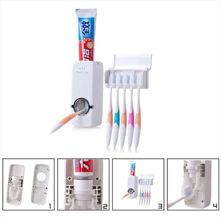 Automatic Toothpaste Dispenser Toothbrush Holder Toothbrush Family Sets ...