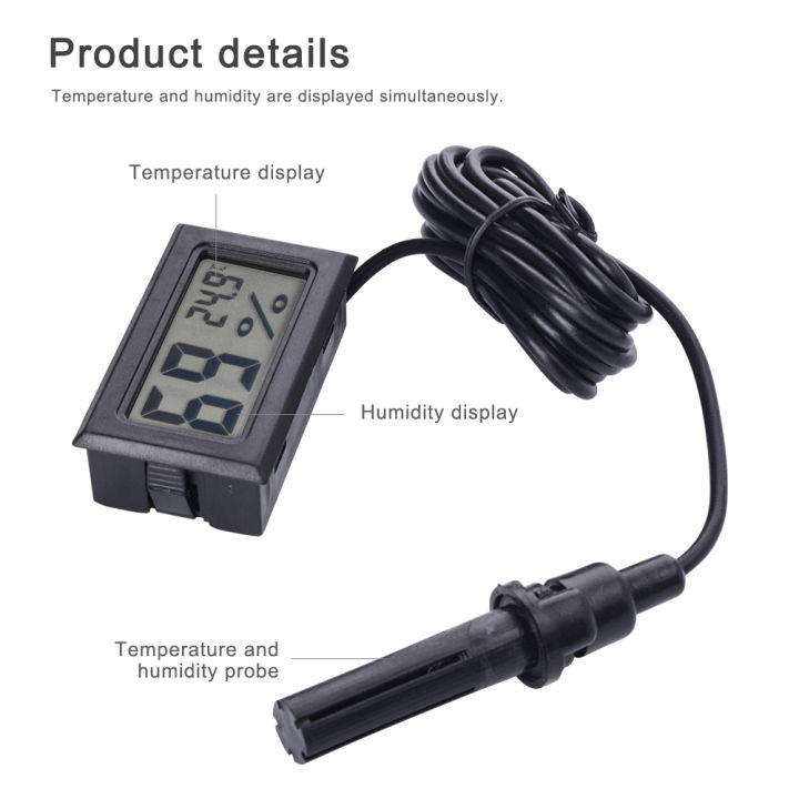 Digital Thermometer Humidity Hygrometer Temp Gauge Temperature Meter ...