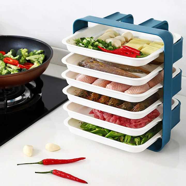 Wall Mounted Plastic 6 Layer Kitchen Rack Table Top Dish Organizer ...