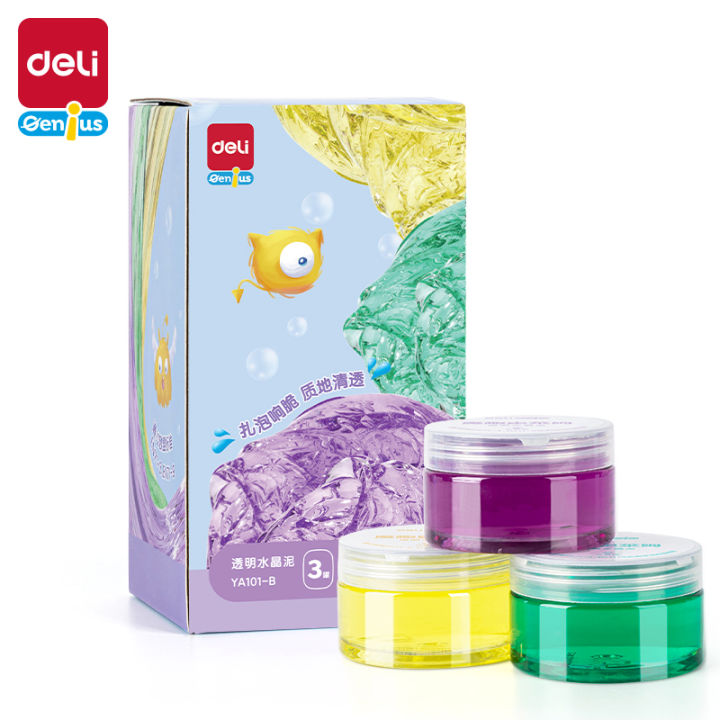 Deli Jelly Crystal Transparent Multicolor Slime - 3pcs (YA101-B ...