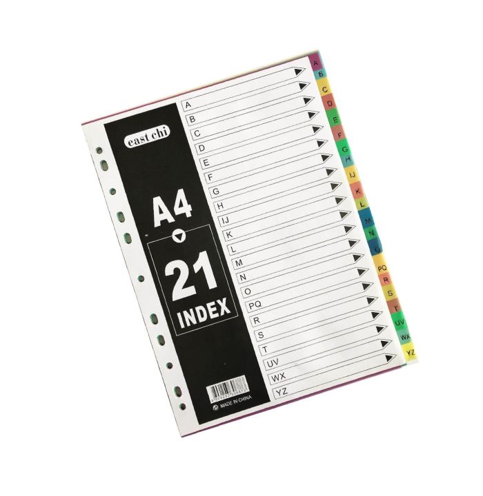 PVC File Divider, 21 Index File Divider, Separator With 11 Holes ...