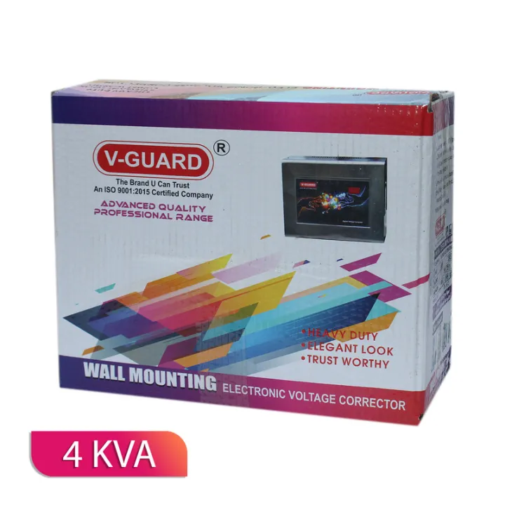 V-Guard Stablizer Wall Mounting Electronic Voltage Correcttor 4KVA, 90V ...