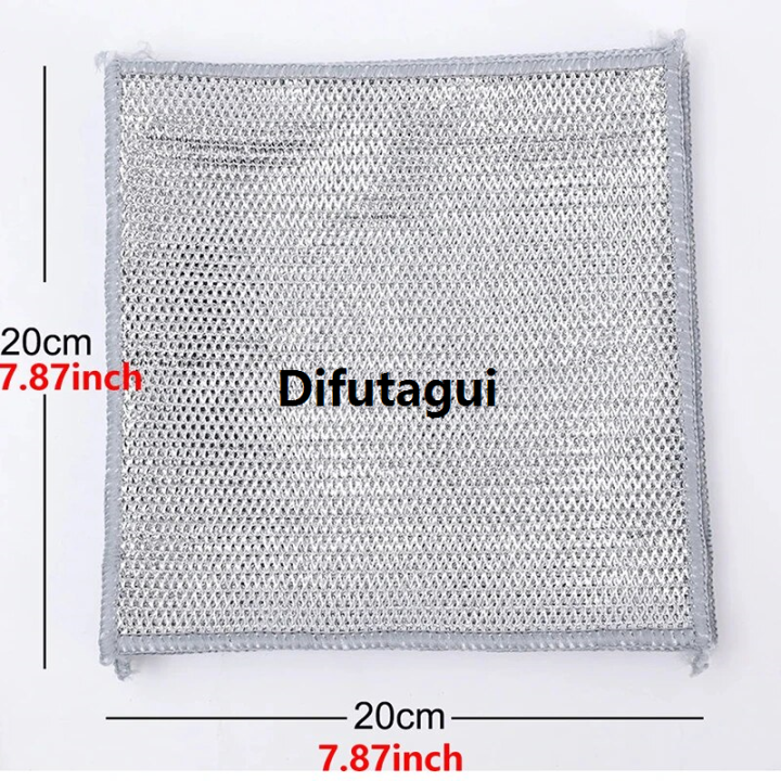 Difutagui [HOT] 20Cm Metal Wire Mesh Cleaning Cloths Double -Layer Non ...