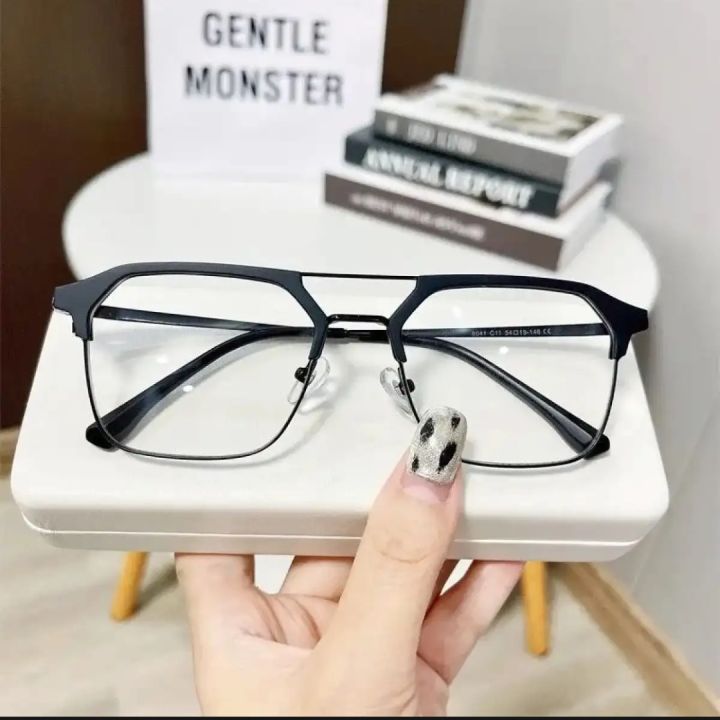Blue Ray Cut Metal Frame Double Bar Glass For Men | Daraz.com.np