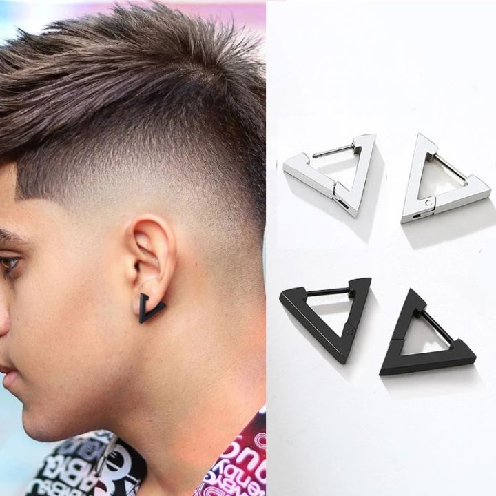 Triangle earrings for men store