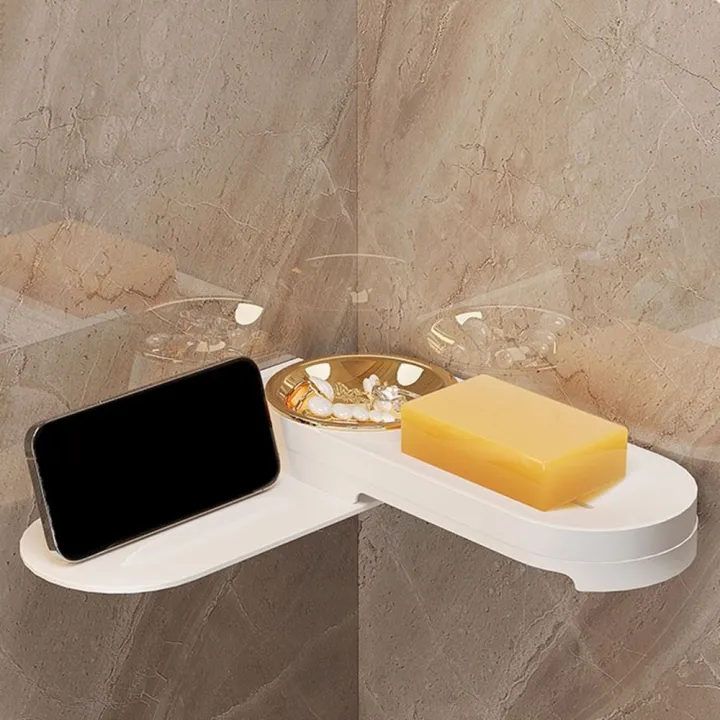 Light Plastic Rotating Soap Box Space Saving Wall-Mounted Cell Phone ...
