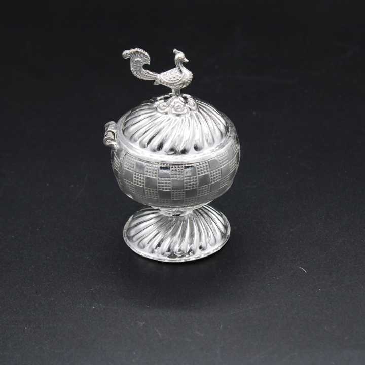 Silver Round Peacock Design Shindur Box 36.49Gram | Daraz.com.np