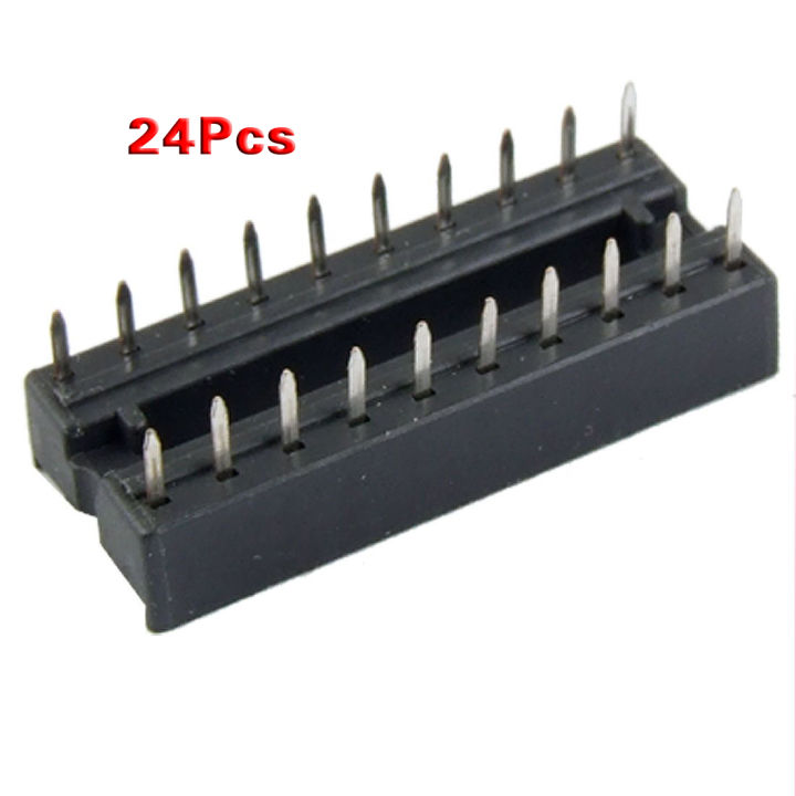 24 Pcs 20 Pin Solder Type 2.54mm Pitch DIP IC Sockets Adaptors | Daraz ...