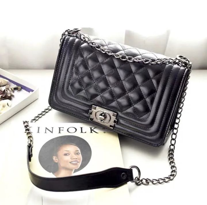 Evergreen Bag Black Box Crossbody Bag | Shoulder Bag with Chain Womens ...