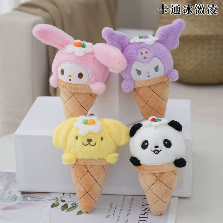 Cute Cone Sanrio Kuromi Ugly Fish My Melody Ice Cream Plush Pendant ...