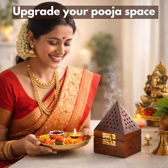 Wooden Sambrani Dhoop Stand Incense Holder Perfect Pooja Room Stand ...