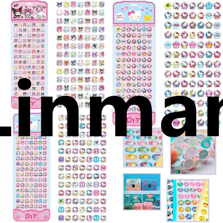 Linman Cartoon Sanrio Hello Kitty 3D Gemstone Stickers For Kids Kuromi ...