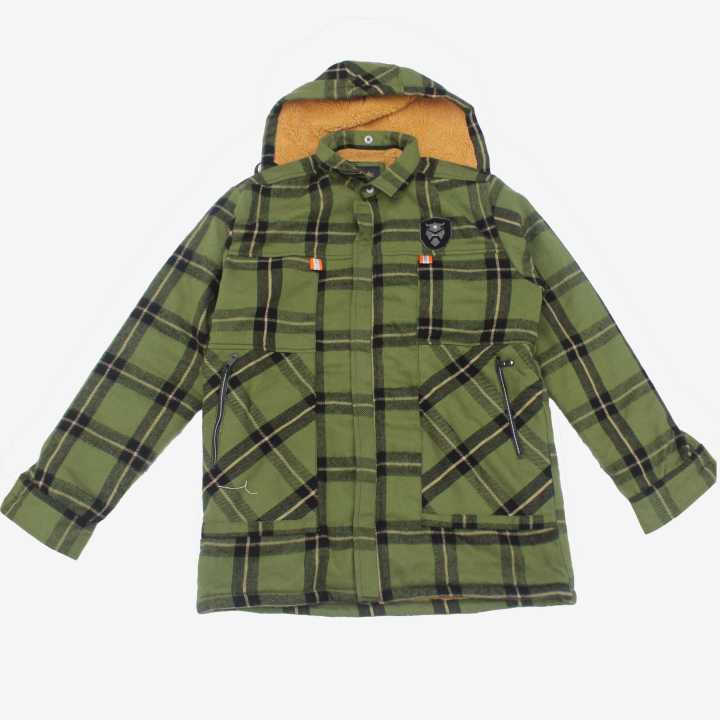 Green Color Woolen Inside Fur Shirt For Men | Daraz.com.np