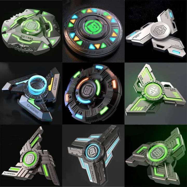Luminous Fidget Spinner Metal Magnetic Push Coin EDC Relieve Stress ...