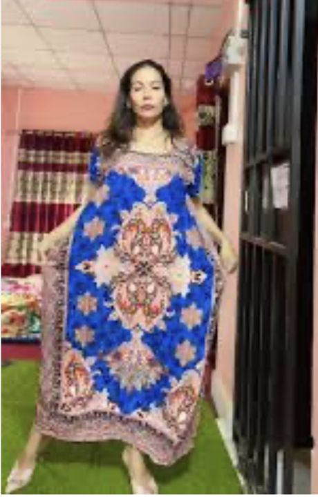 Beautiful Embroidered Sparkle Cotton Maxi Dera Dress | Daraz.com.np