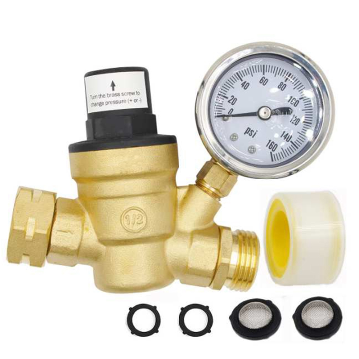 Adjustable Water Pressure Regulator RV Brass Water Pressure Reducer RV ...