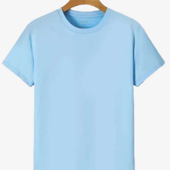 Sky Blue Cotton Plain Half Sleeves T-Shirt For Men - Sky Blue ...