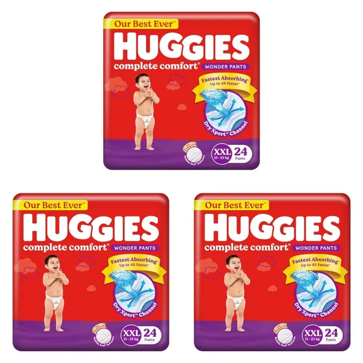 Huggies Wonder Pants (XXL) 72 pcs Size (15-25 Kgs) Baby Diaper Pants ...
