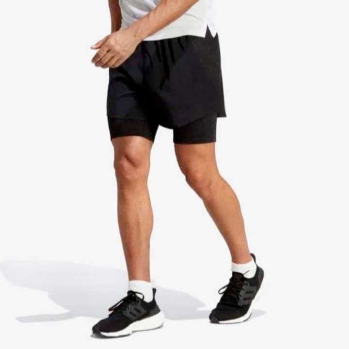 Black Running Shorts With Inner Compression Shorts For Men | Daraz.com.np