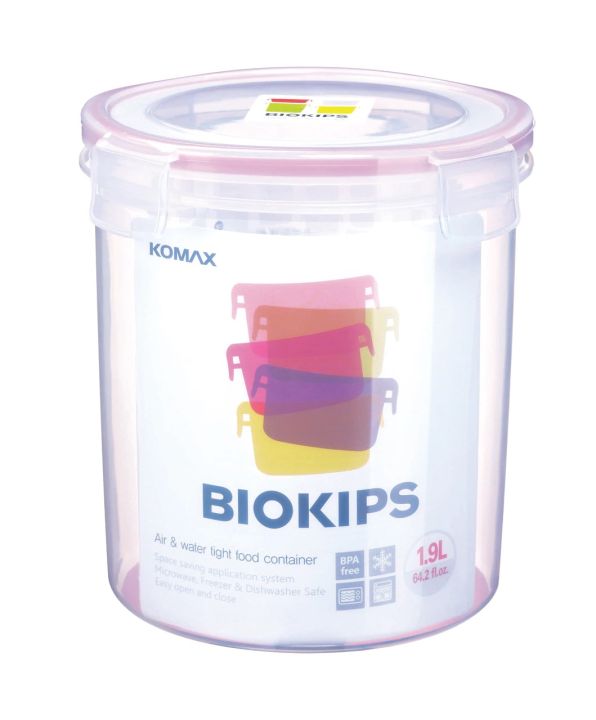 Komax Biokips Plastic Round Food Storage Container 1.9L (1 Piece ...