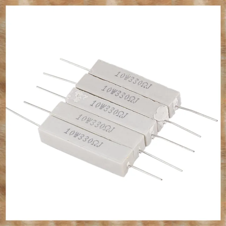 Kqueebee 5 x 330 Ohm 5% 10W Watt Wirewound Ceramic Cement Resistors ...