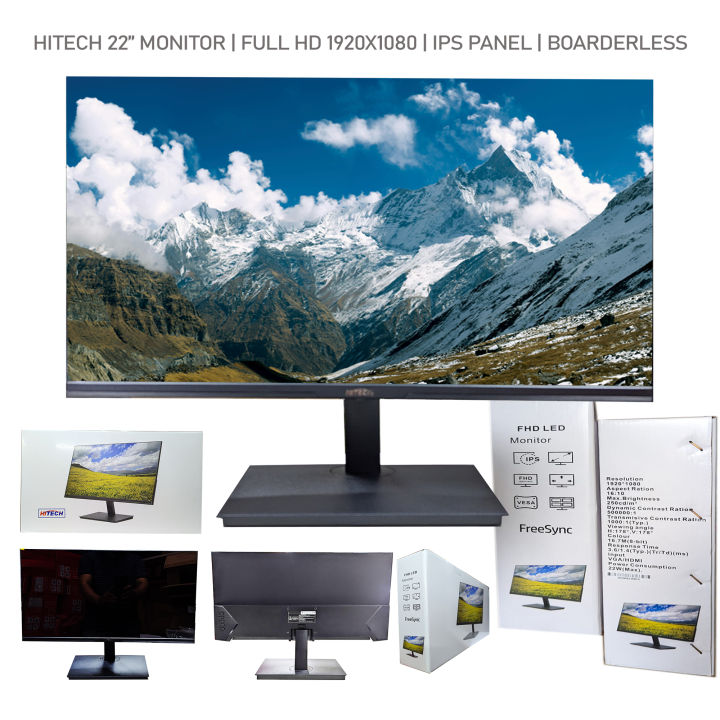 Hitech 22 Inch Full HD IPS Panel Borderless Monitor | Daraz.com.np