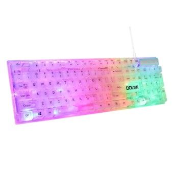 Douni KB101 Colorful Luminous RGB Transparent Keyboard Mechanical Feel ...