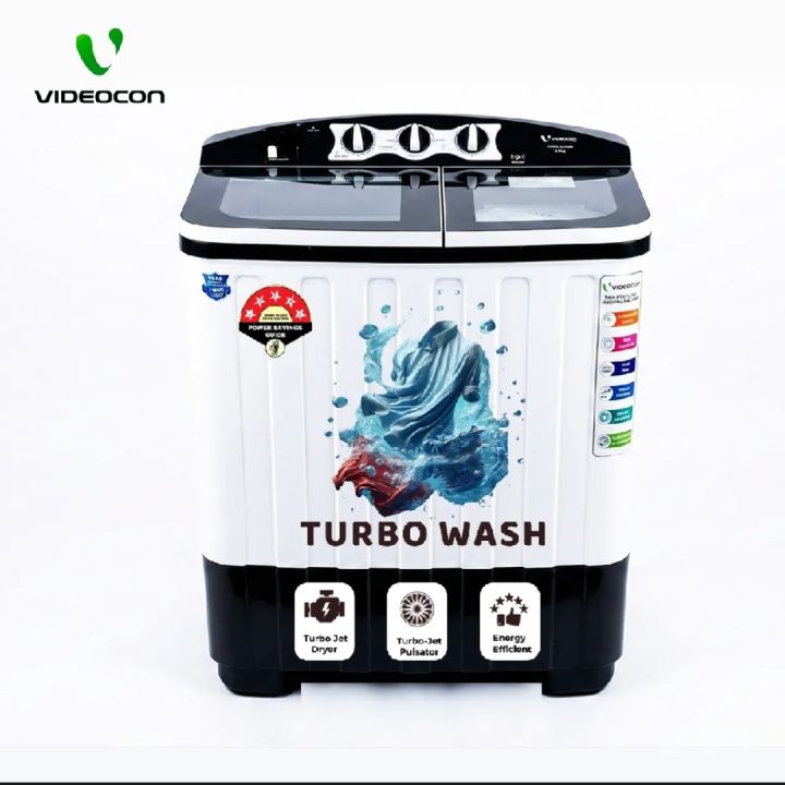 Videocon Semi Automatic 8.0Kg Cyclone Washing Machine Glass Top | Daraz ...