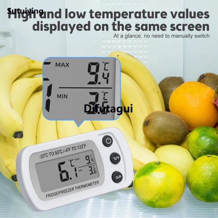 Difutagui Fridge Thermometer with Hook Anti-Humidity Refrigerator ...