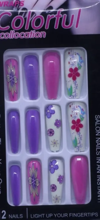 1.2 Inch Length Multi color Super Fine Artificial Nails For College ...