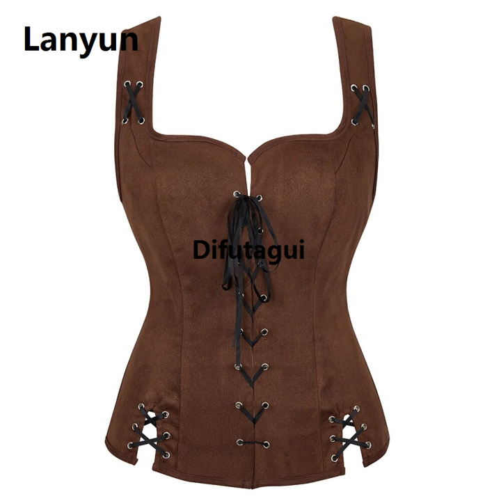 Difutagui Gothic Steampunk Corset Bustier For Women's Renaissance ...