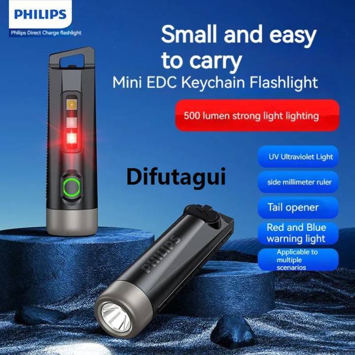 Difutagui 2025 NEW PHILIPS NEW EDC Flashlight LED Rechargeable Mini EDC ...
