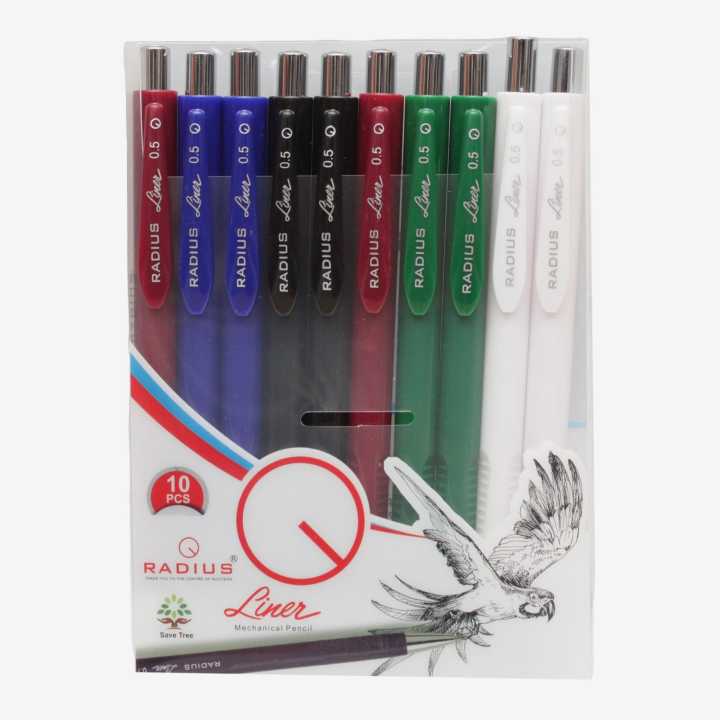 Multicolor Color Radius Liner Mechanical Pencil Pack Of 10 | Bold And ...