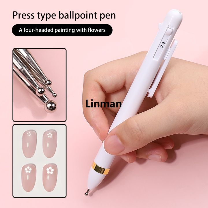4 in 1 Nail Art Dotting Tools Nail Drill Point Nail Tools Dot Painting ...