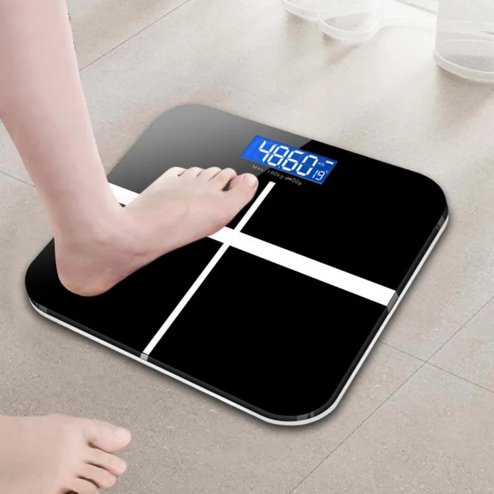 LCD Display Electronic Glass Body Weighing Scale With Temperature ...