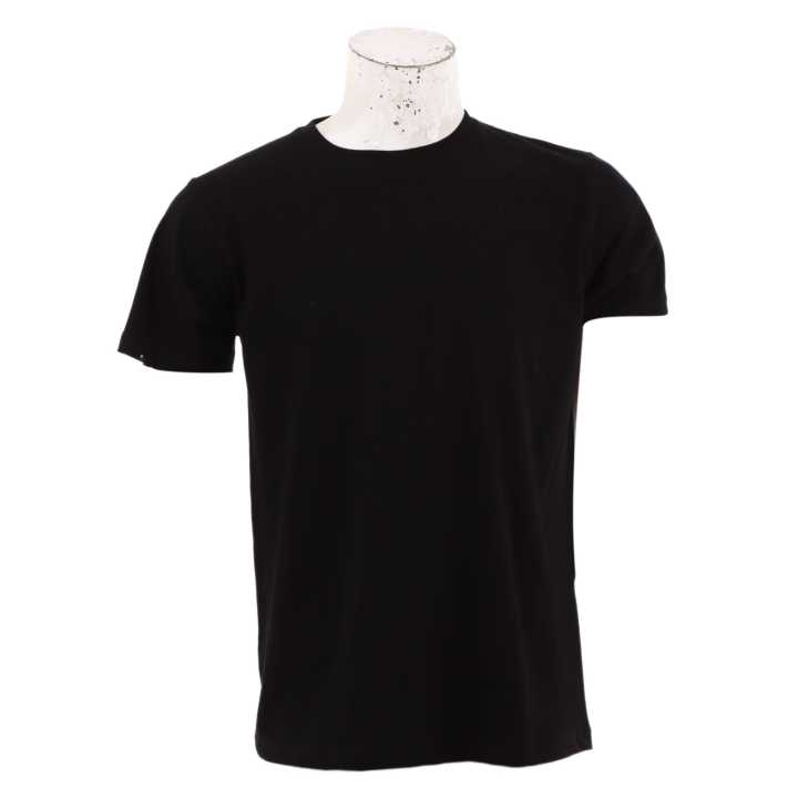Black Cotton Round Neck Half Sleeve Plain T Shirt For Men Np