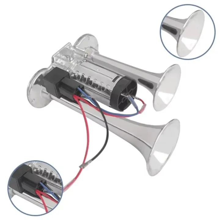 Bus Horn 12V/24V Electric Horn Dual Trumpets 120DB Air Horn Heavy Duty ...