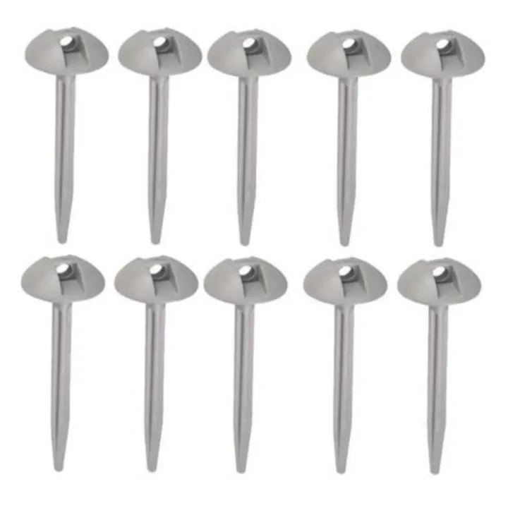 10pcs Brand New Plastic Carpet Pegs 95mm Grey Tent Pegs Mushroom Domed ...