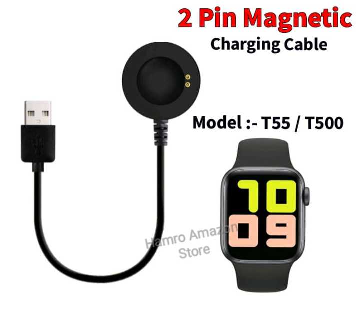 2 Pin Magnetic Charging Cable for T500 / T55 Smart Watch | Daraz.com.np