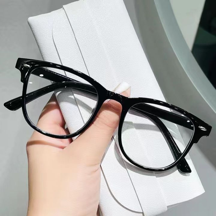 2024 Korean Retro Transparent Computer Glasses Women Anti Blue Light ...