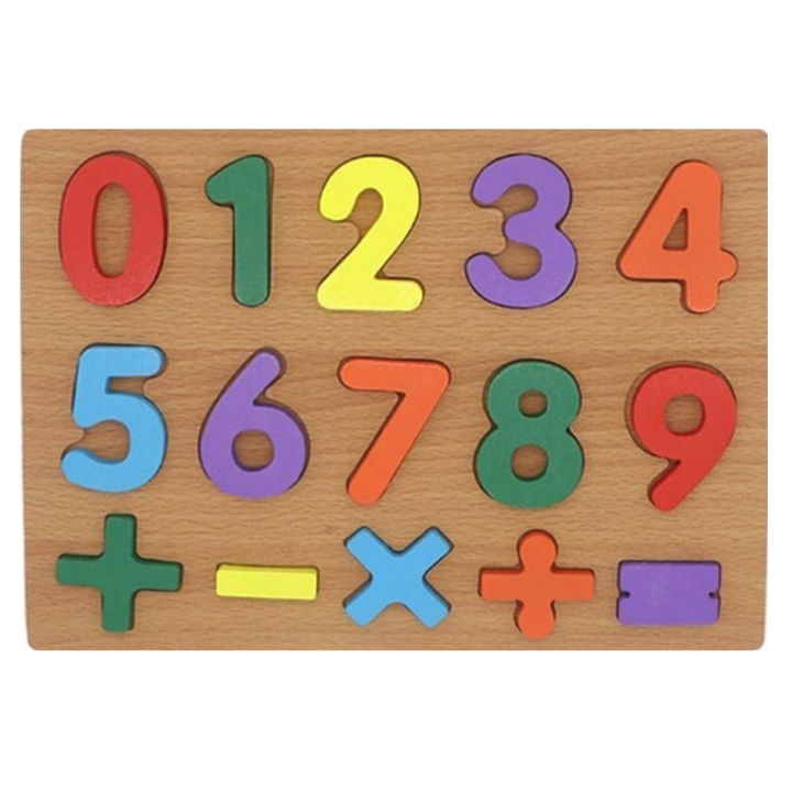 Colorful Wooden Counting Numbers (0 to 9) with Mathematical Signs ...